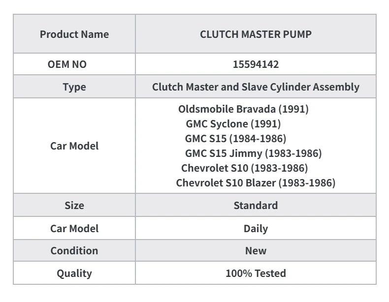 Auto Parts Clutch Slave Cylinder 15594142 For Oldsmobile Bravada Gmc ...