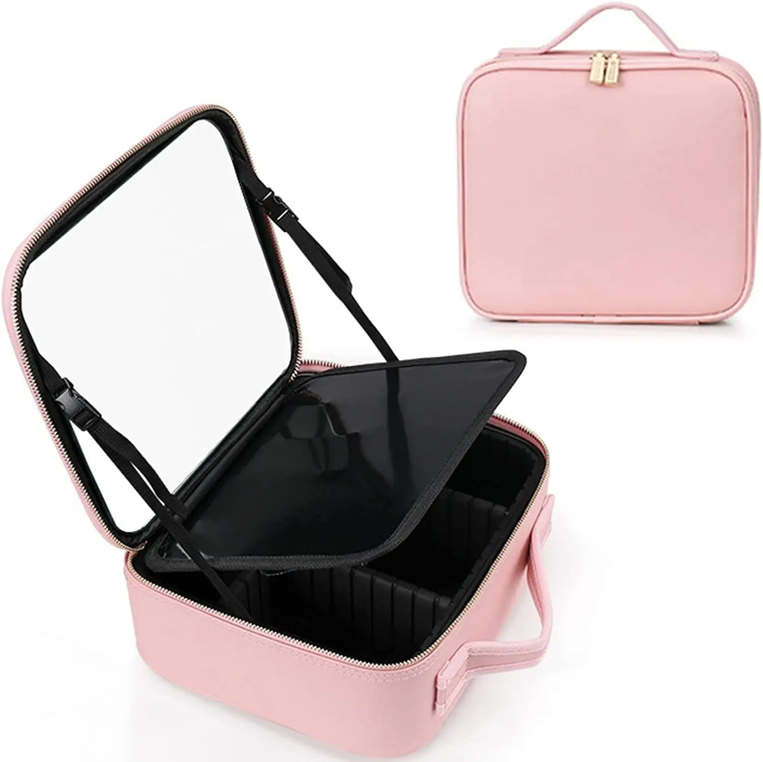 Custom Logo Foldable Portable Make Up Pu Material Travel Vanity Makeup ...