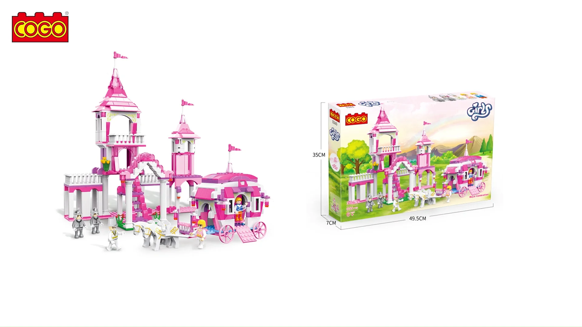 Cogo Diy Girls Build Blocks Princess Kids Plastic Building Block Bricks ...