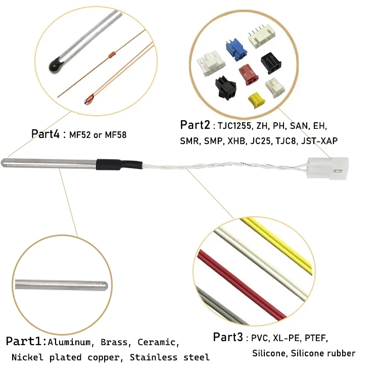 Ntc Thermistor Accuracy Temperature Sensor 10k3435 Ntc Waterproof Probe ...