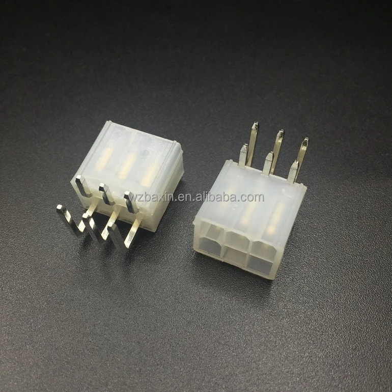 6 Pin 4.2mm Pitch Right Angle Molex 6 Pin Connector For Pcb Board Male ...