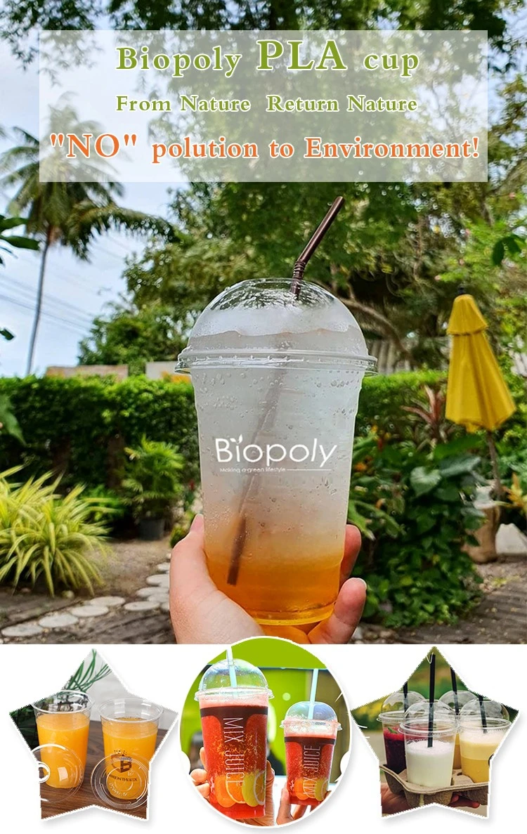 12oz 98mm Biodegradable Pla Material clear Custom logo Plastic ...