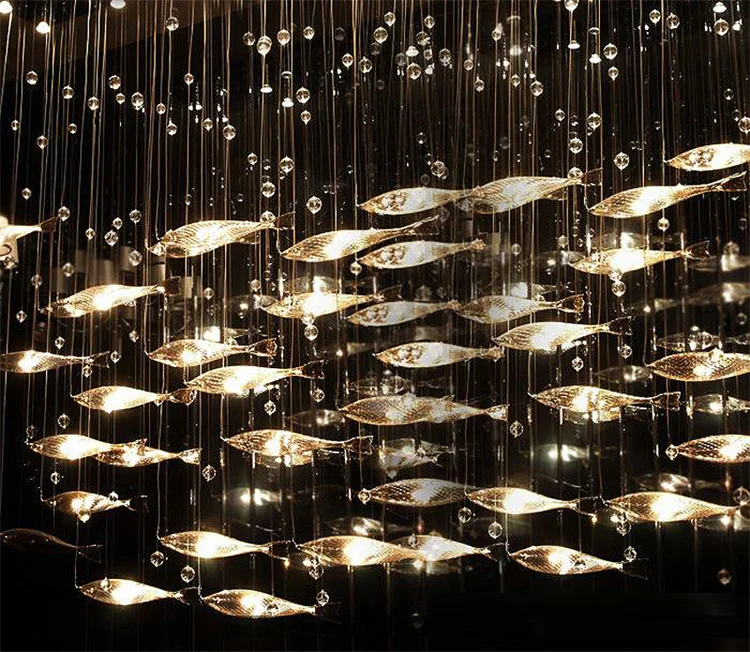 Hanging Lighting Glass Fish In The Hotel Lobby - Buy Hanging Lighting ...