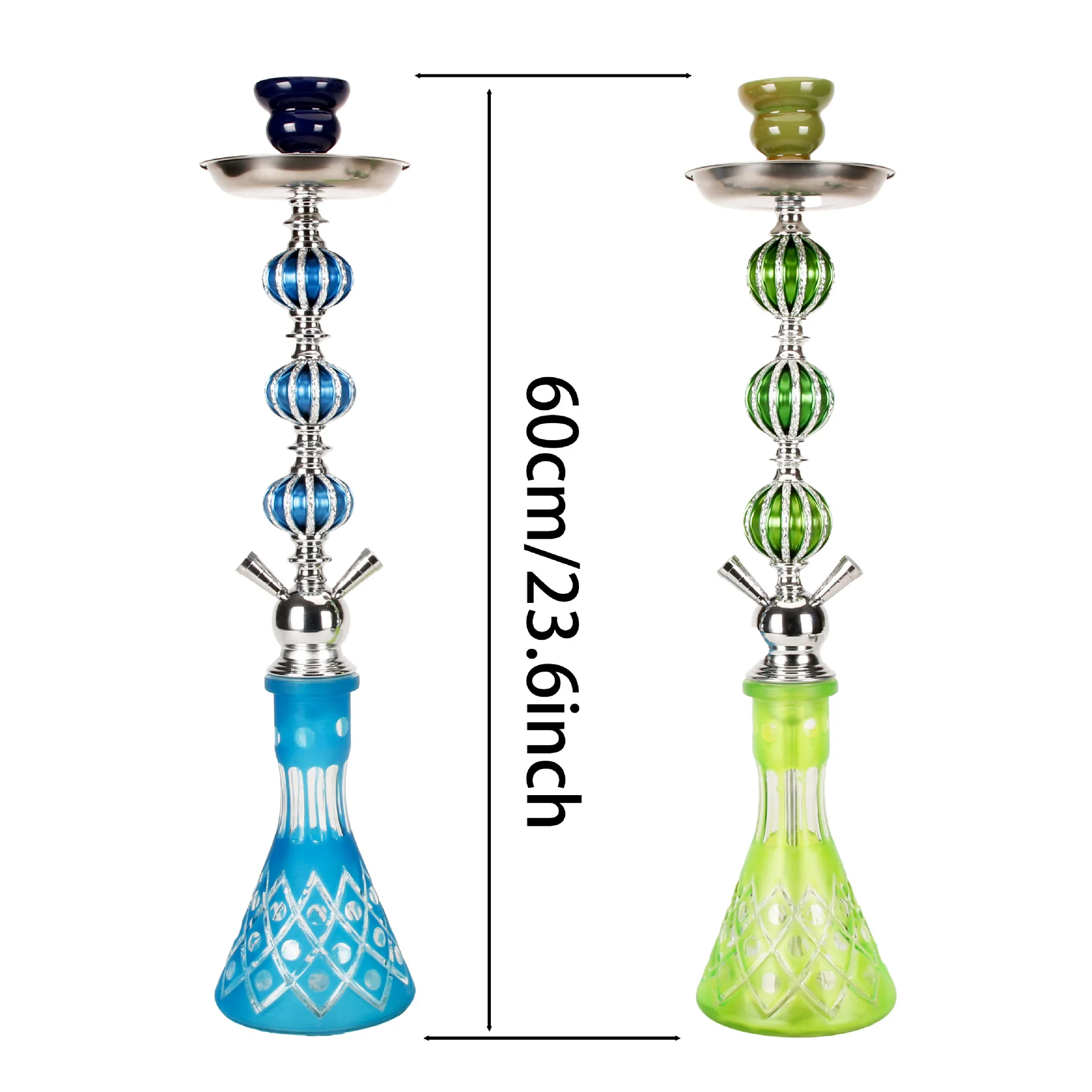 Shisha Hookah - 60CM Extra Large Size, Double Tube Arabic Water Bottle