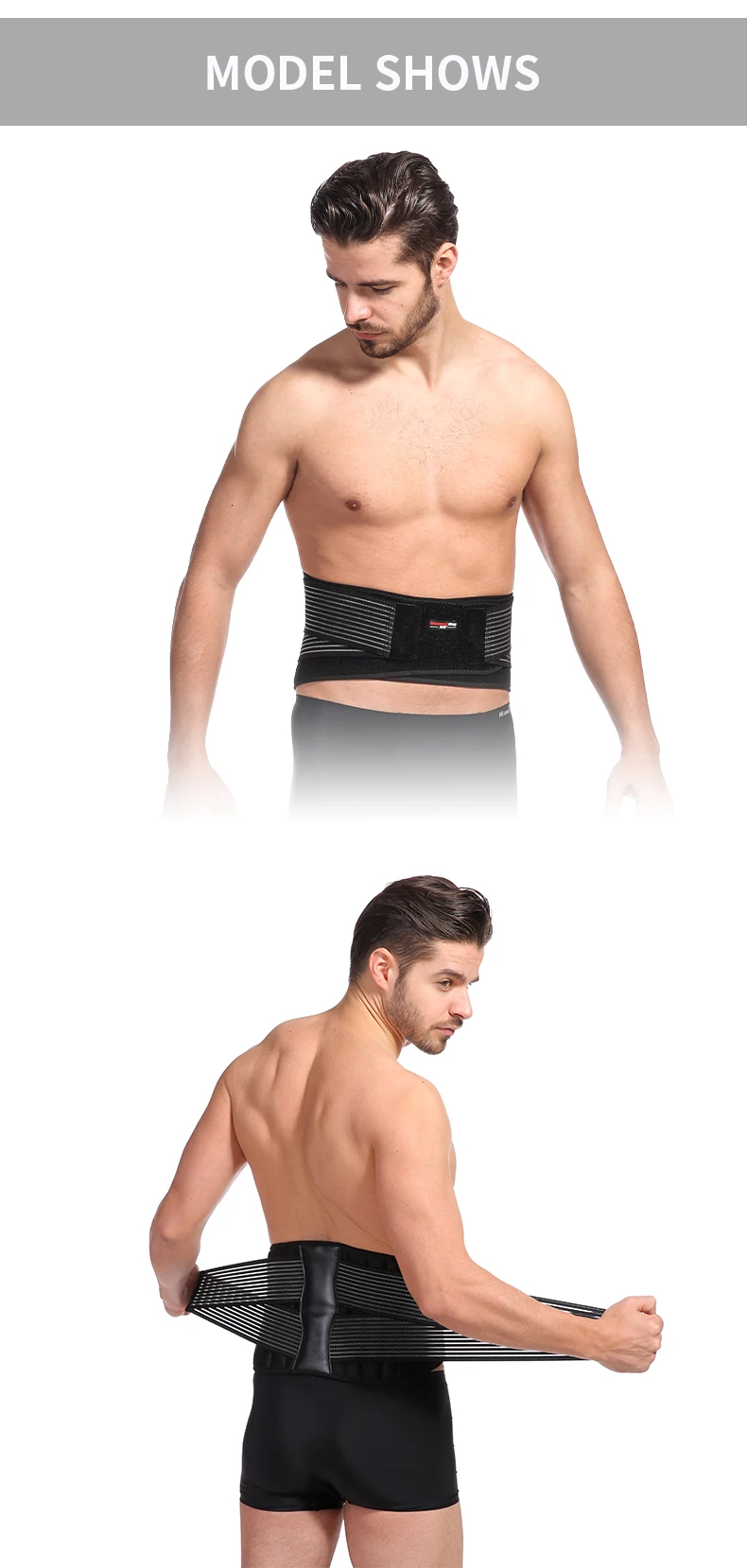 Neoprene Waist Support Belt Lumbar for Pain Relief Work Low Back Brace ...