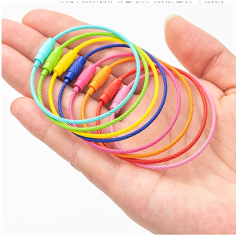 Wholesale Color Paint Wire Rope Key Ring Key Chain Diy Accessories ...