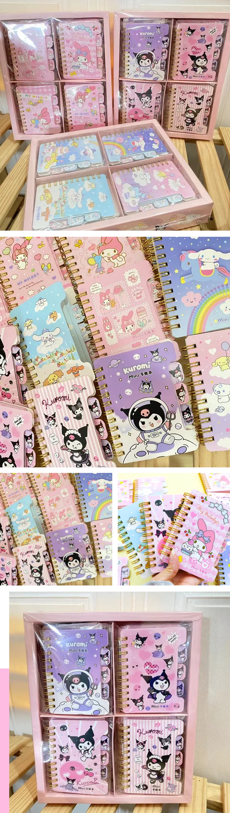 Ambr Mini Kuromi Kuromi Portable Notebook My Melody Anime Figure Coil ...