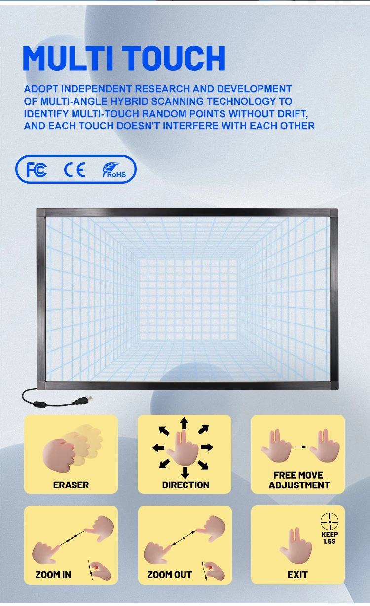 43 Inch Ir Touch Overlay Kit 40 Points Infrared Touch Frame For ...