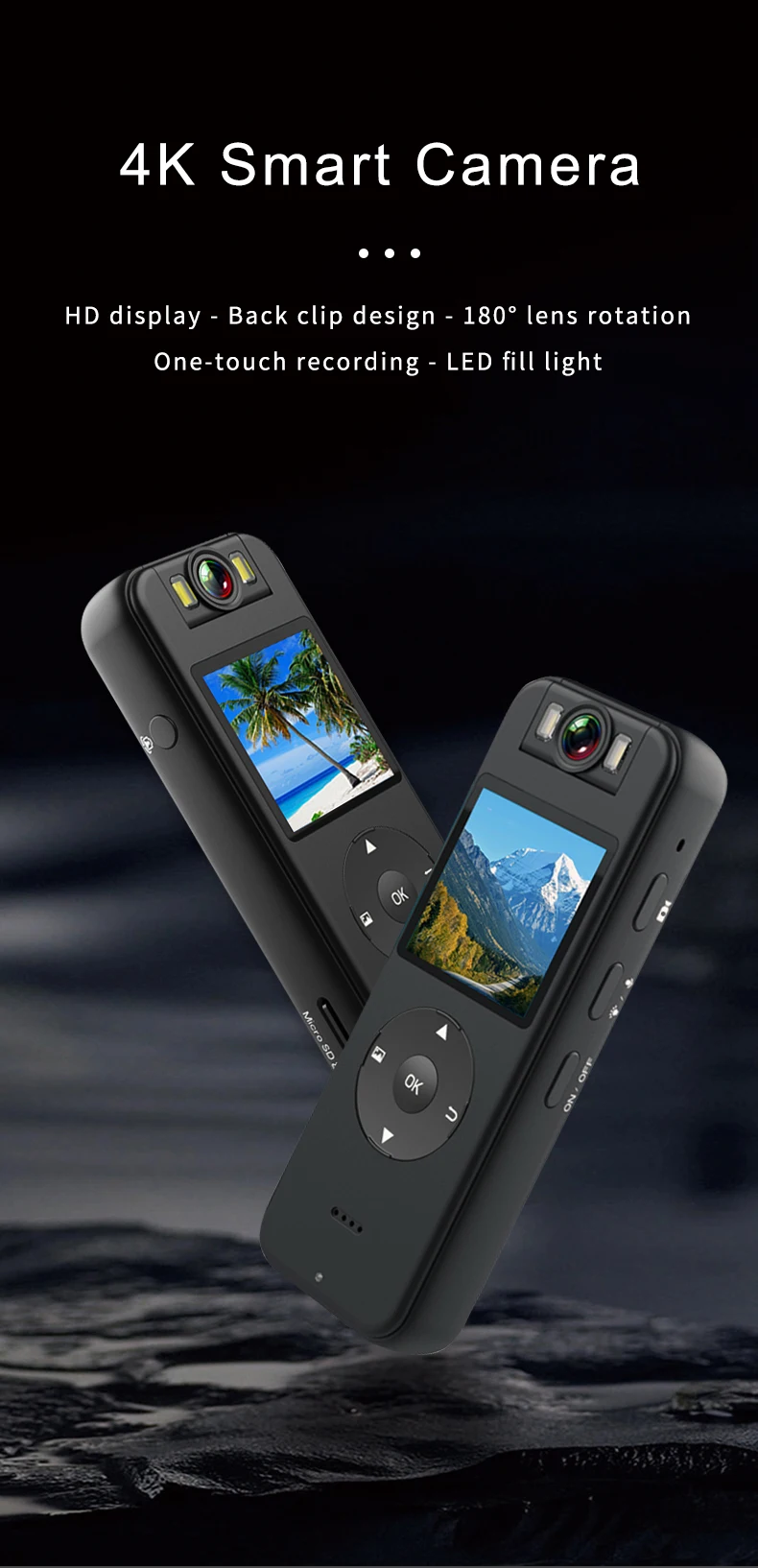 4K Ultra HD Mini Sports Camera & Compact Vlogging Camera