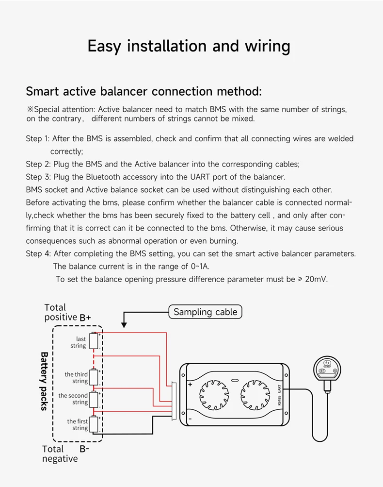 Daly Smart BMS Active Cell Balancer 3S-24S 1A for Li-ion