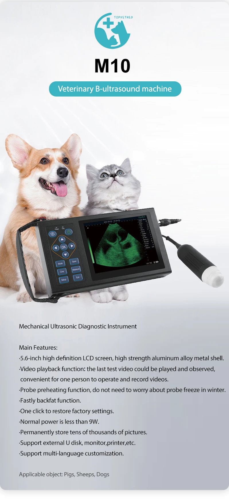 Portable Full Digital Veterinary Medical Ultrasound Instrument for ...