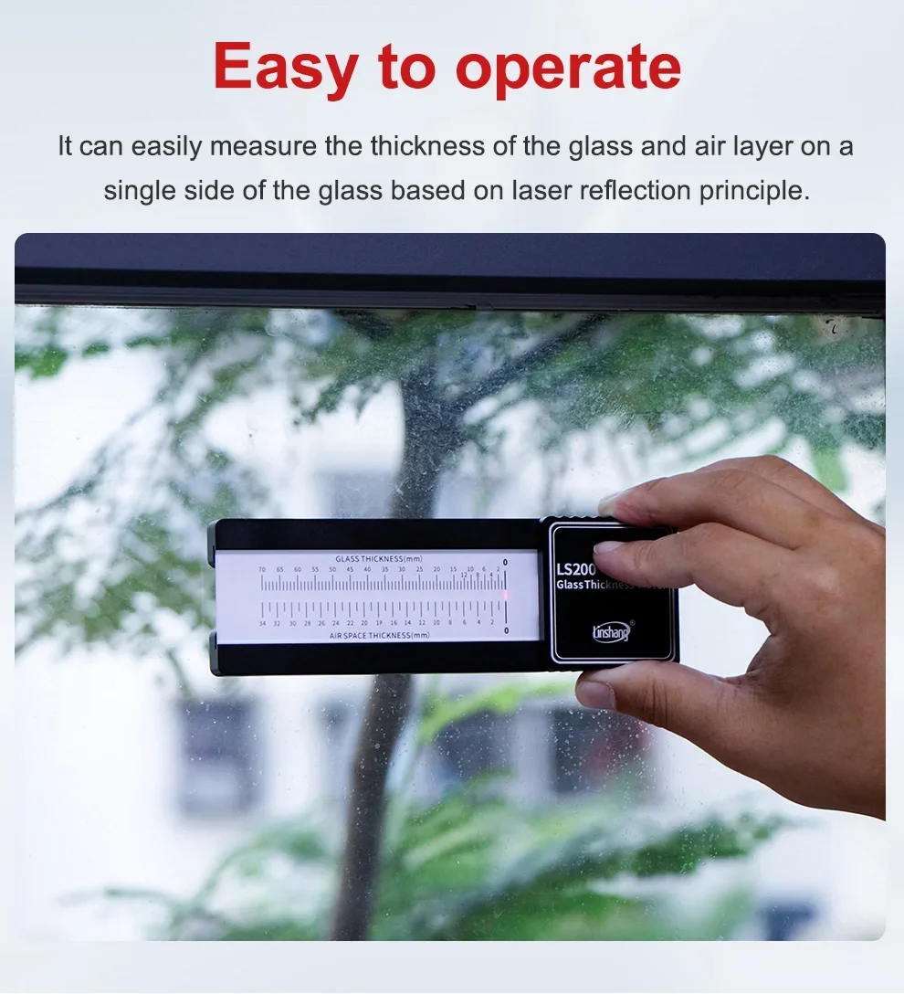 One-side Measurement Double Glazing Laser Glass Thickness Meter Hollow ...