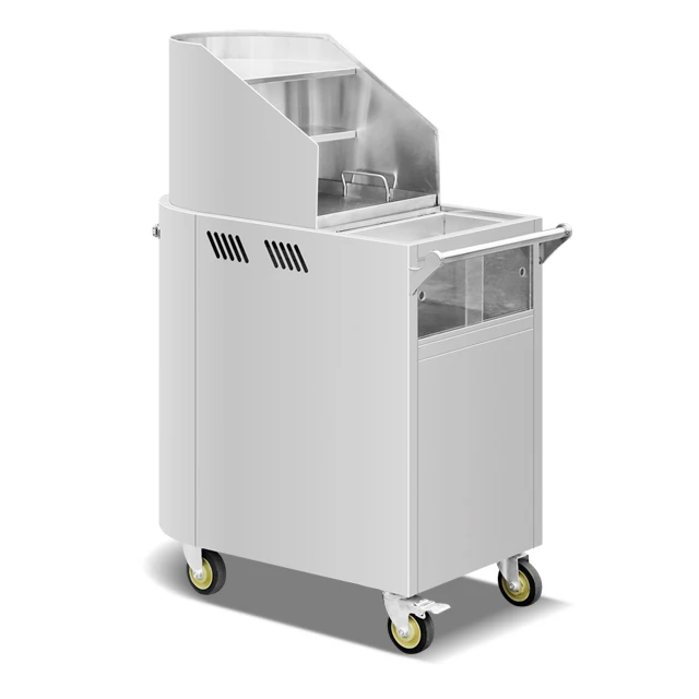 Stainless Steel Chicken Food Cart with Deep Fryer Restaurant Hotel ...