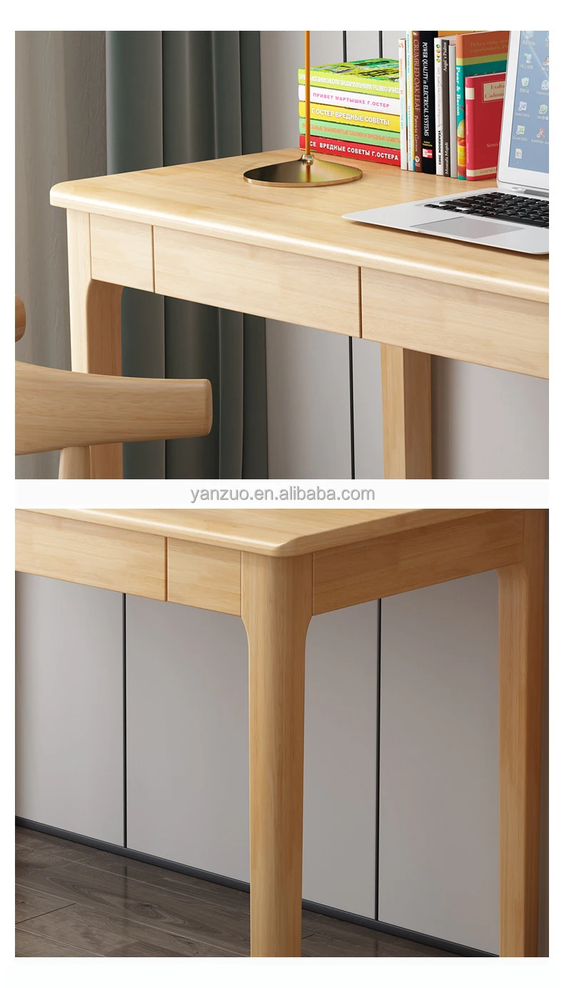 Nordic Solid Wood Desk Minimalist Office Desk Writing Table Home ...