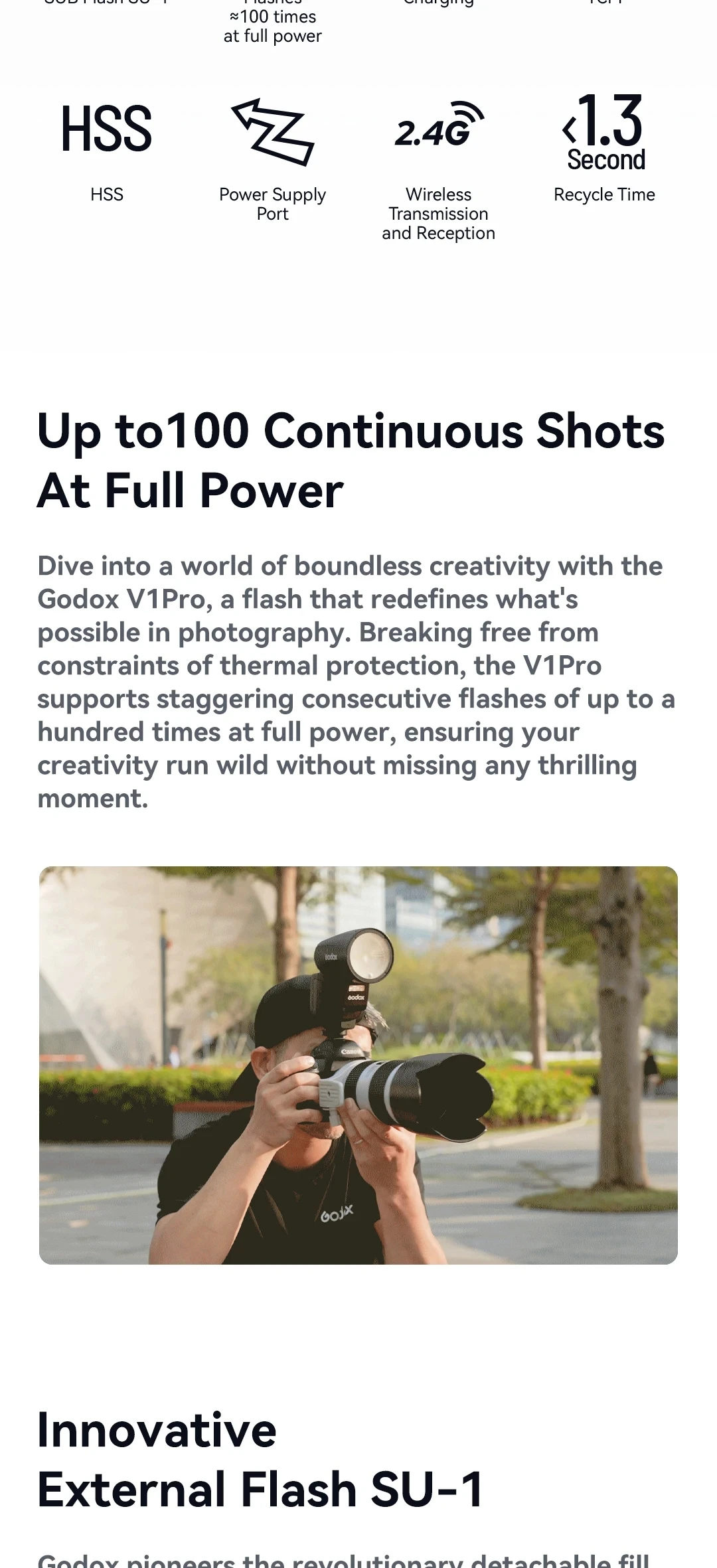 Godox V1pro N V1 Pro Ttl Li-ion Professional Speedlite Round Head ...