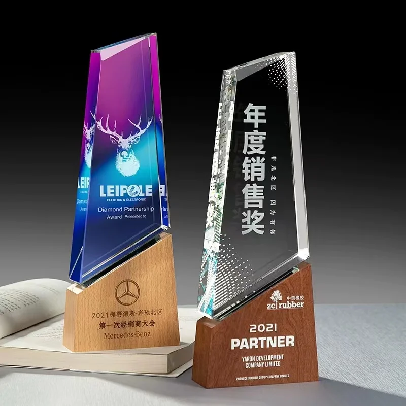 Solid Wood Crystal Trophy Custom Lettering Creative Children's Souvenir ...