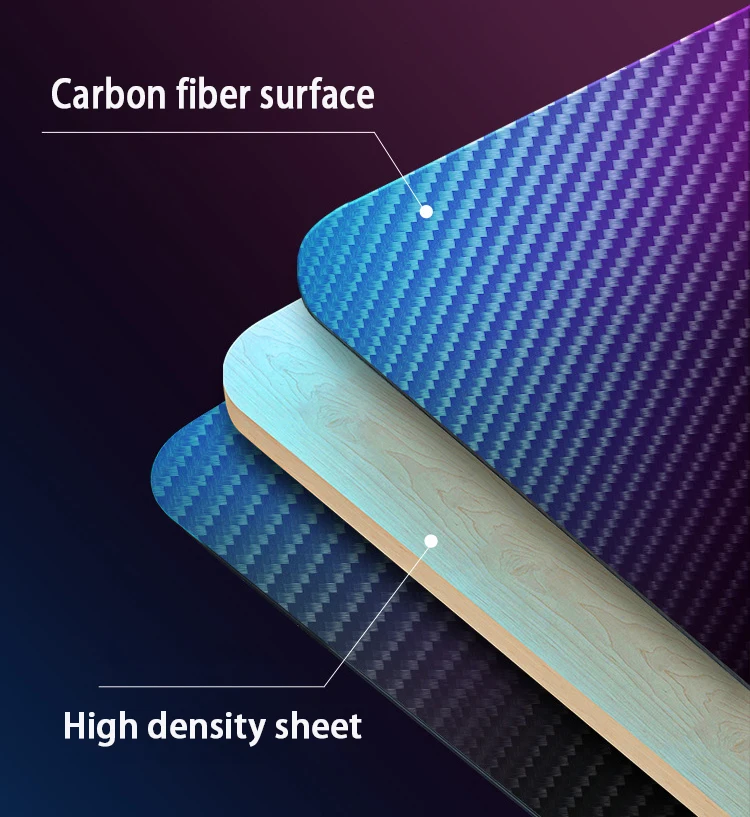 Carbon Fiber Surface Sturdy Computer Table Adjustable Feet and Spacious ...