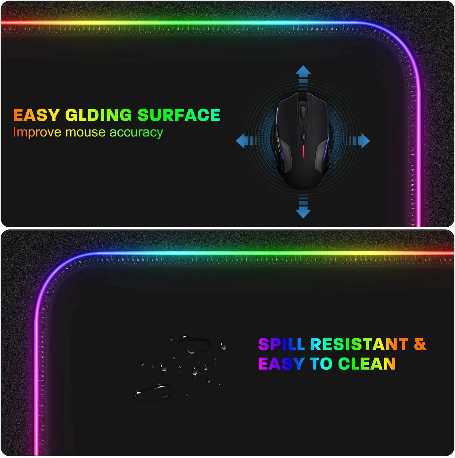 Non-slip Waterproof Keyboard Gaming Mat - Custom RGB Logo