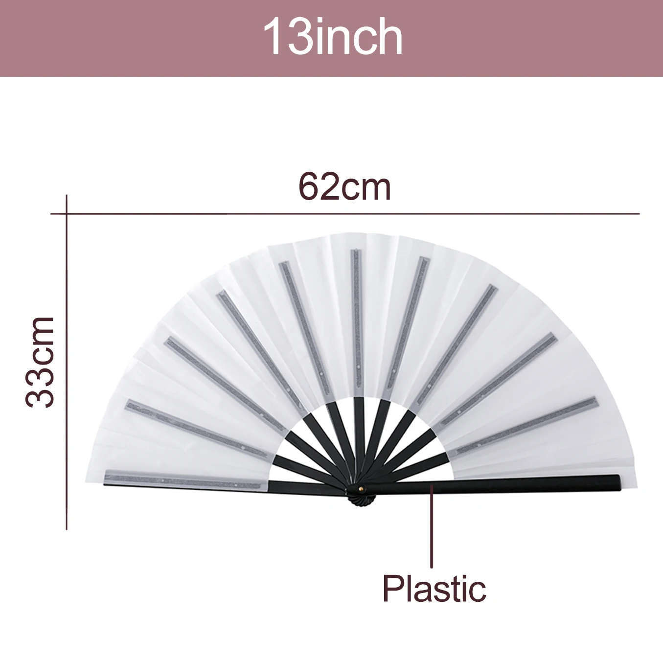 HTPmart Sublimation 13inch Large Clack Folding Hand Fan Blank Custom ...