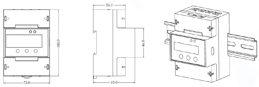 Pilot Power Meter Spm93 Three Phase Din-rail Energy Meter For Low Voltage System - Buy 3-phase 4 ...