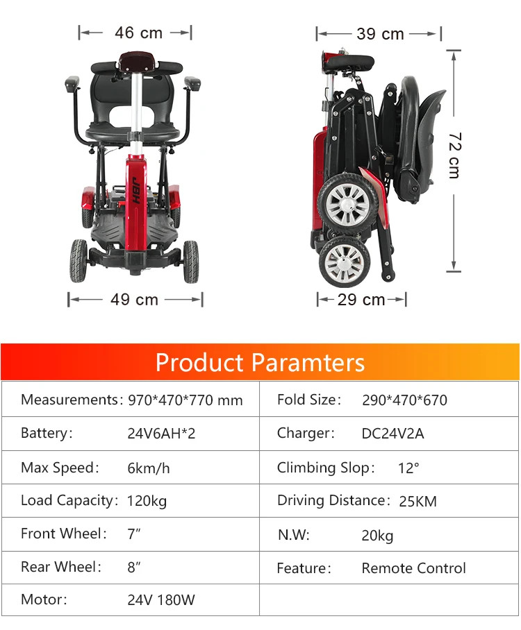 Remote Control Folding One Button Foldable Manual Folding Elderly ...