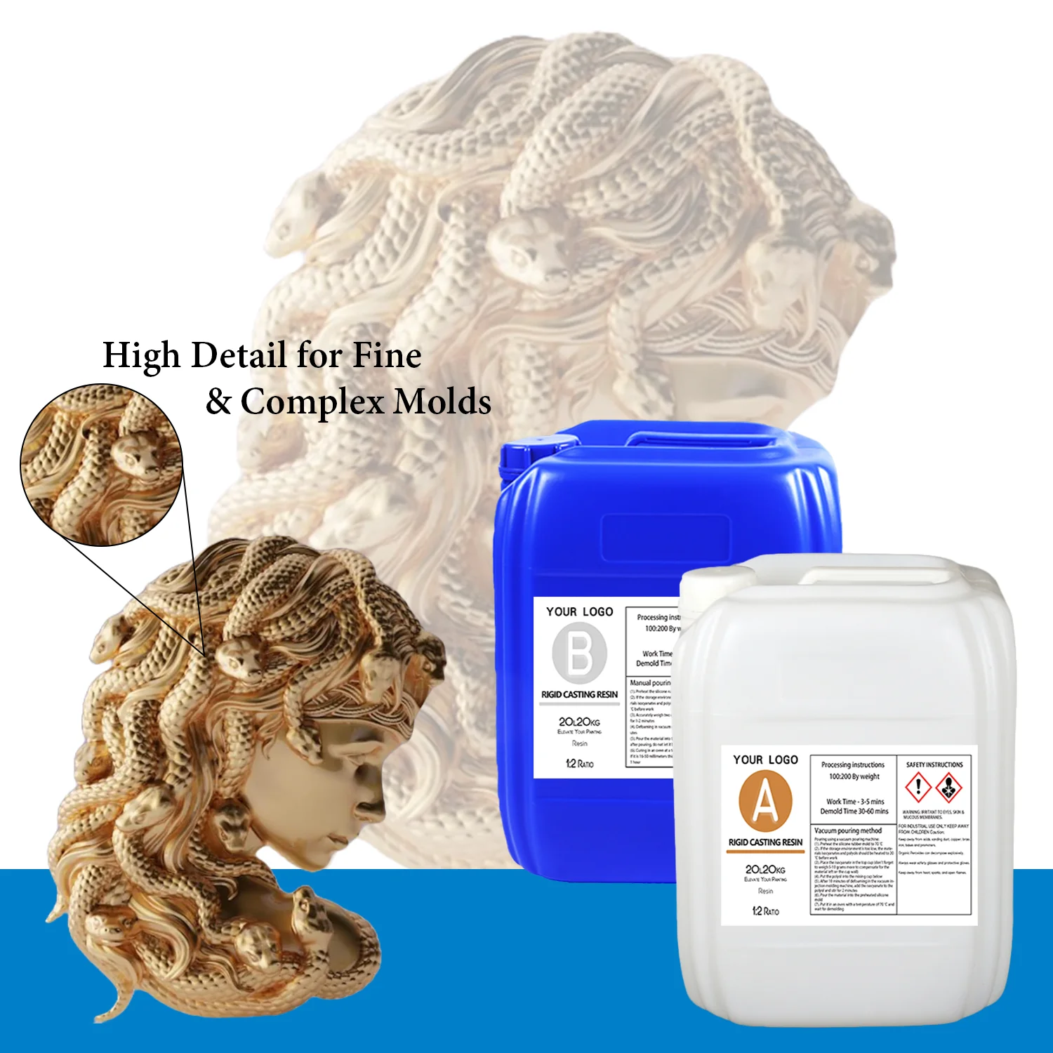 Polyurethane Rigid Vacuum Casting Resin 20kg for Sculptures