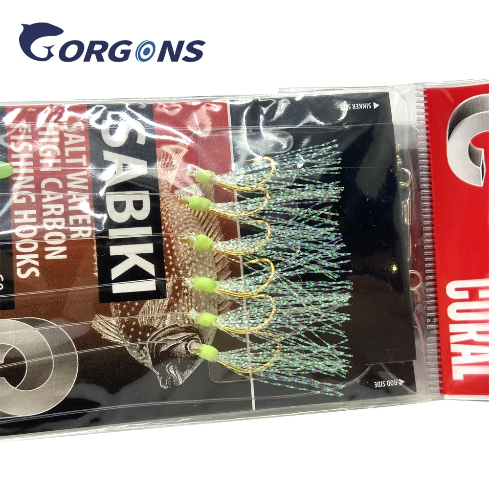 High Quality Janpan Flsher Sabiki Rigs Luminous Beads Hooks Fish Skin ...