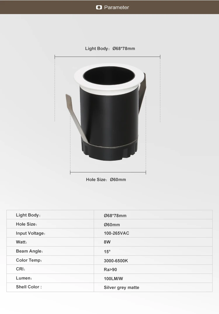 Modern Mini Cabinet Lights 3W 8W LED Downlight Anti-Glare COB for ...