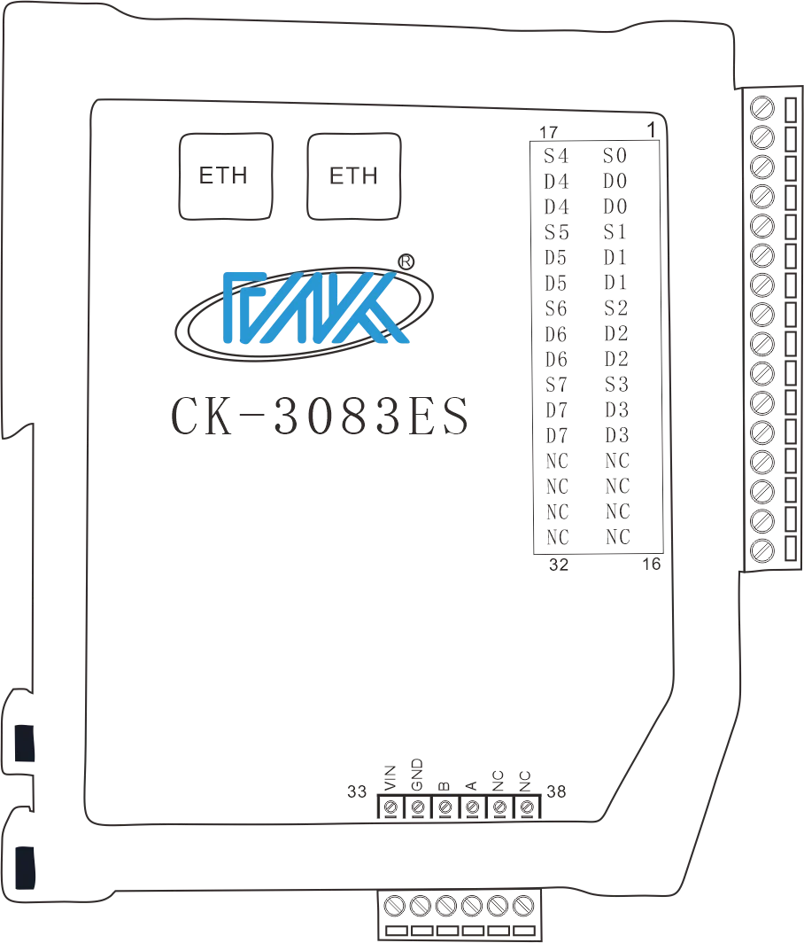 CK-3083ES PT100/PT1000 input 8-channel RTD remote IO thermal resistance ...
