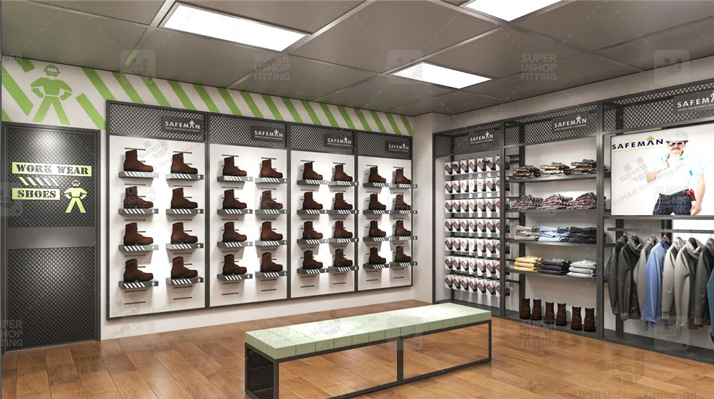 Custom Display Shelving for Industrial Style Retail Store