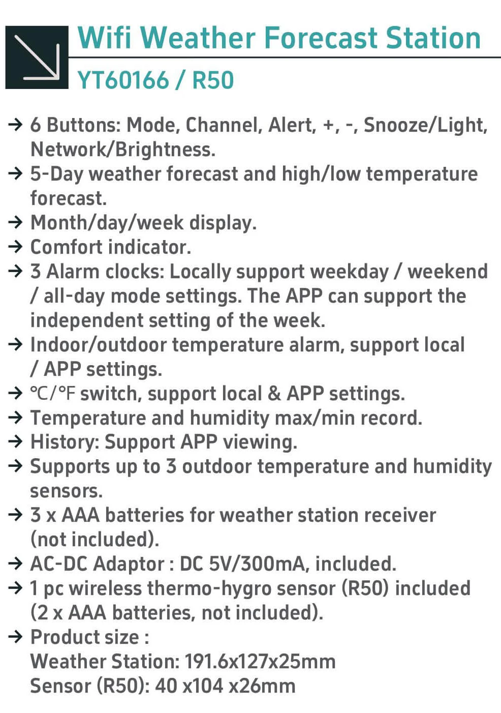 Top Rated Thermo-Hygrometer Smart Table Clock Weather Forecast Tuya ...
