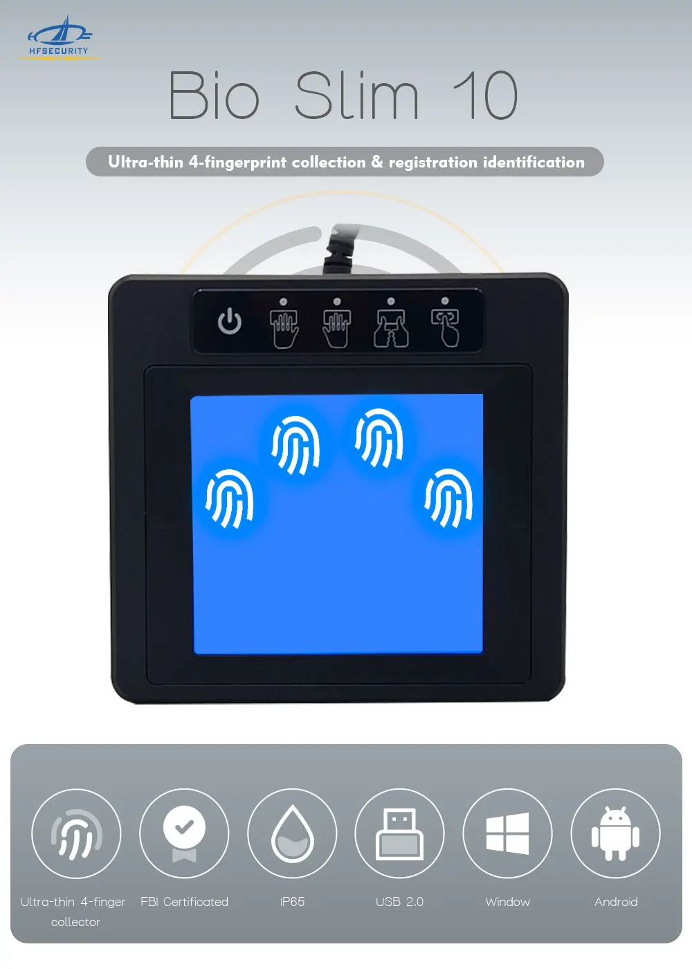 Hfsecurity Bioslim 10 - Certified Biometric Fingerprint Scanner