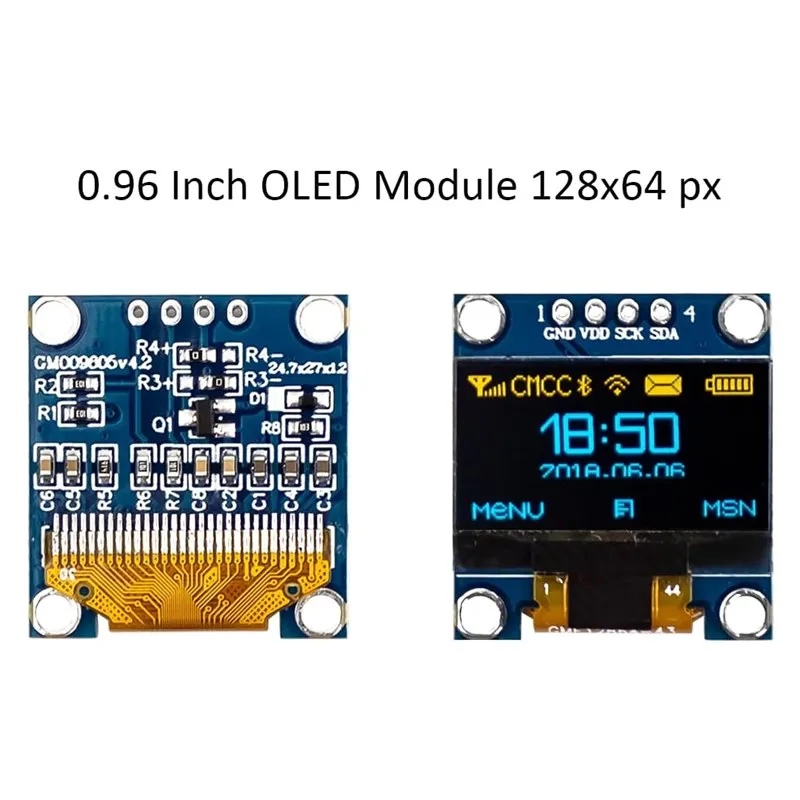 0.96 Inch OLED Display Module - 128x64 Pixel I2C Screen