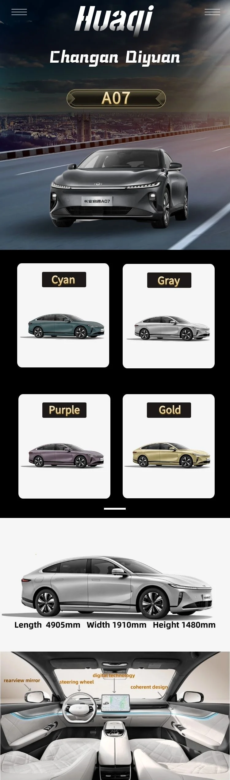 Changan Qiyuan A07 2024 Strong Power Changan Automobile Pure Electric ...