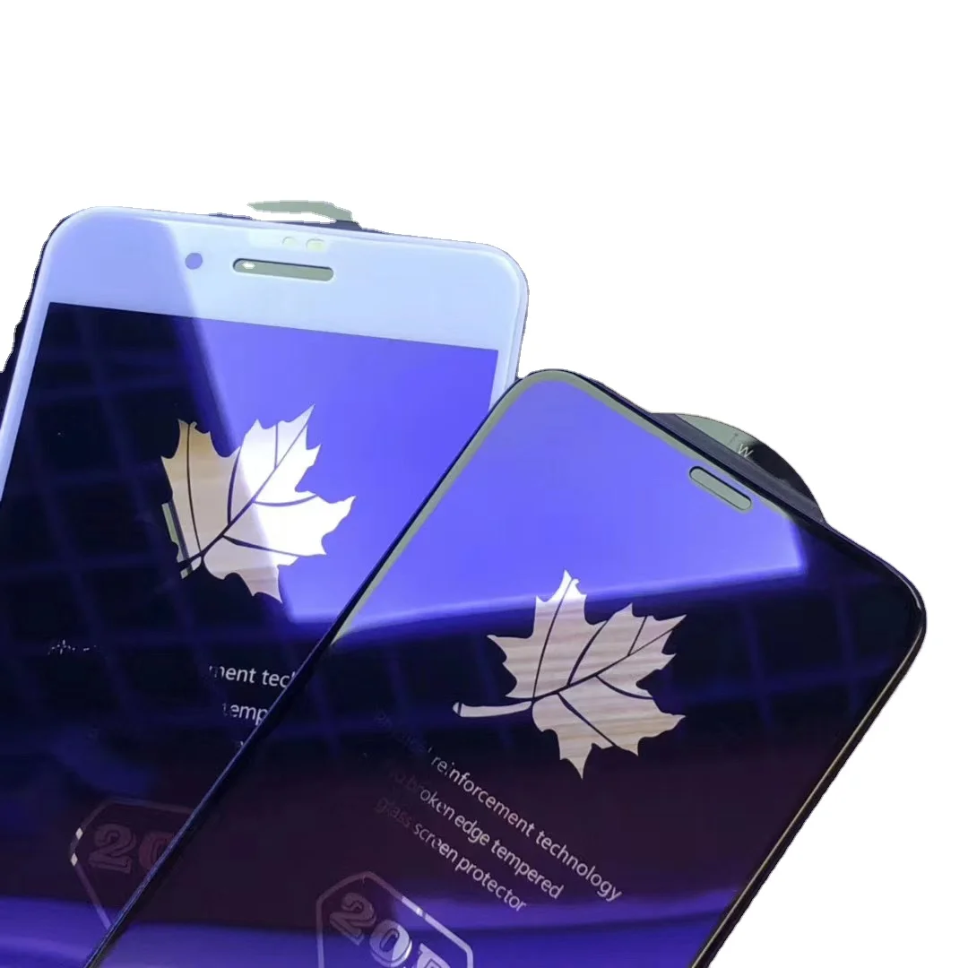 Purple Light Large Arc 20d Tempered Glass Film For Iphone 13 12 11 Pro ...