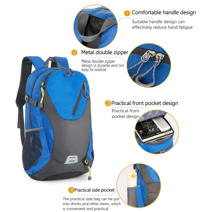 Classic 40l Outdoor Backpack Men High Quality Waterproof Travel Bag For ...