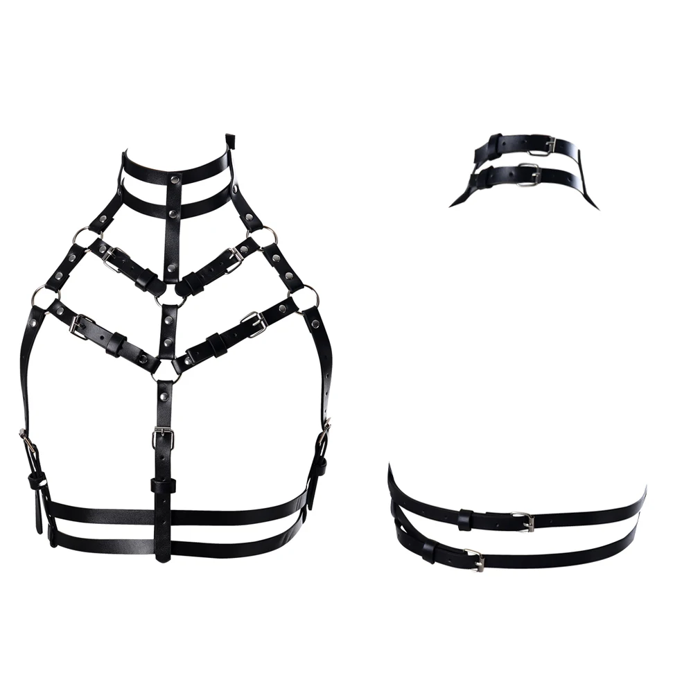Goth Full Dance Underwear Body Bondage Pu Leather Harness Belt Of Women