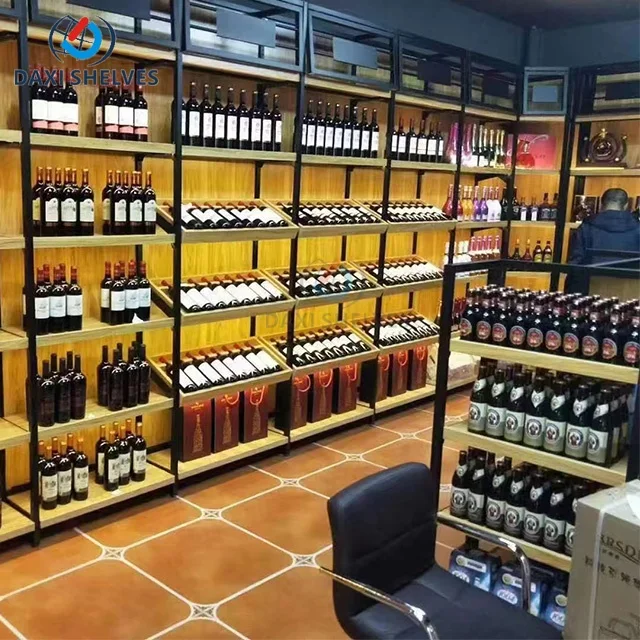 Supermarket Beverage Shelf Rack Wine Supermarket Wine Shelves For Store ...