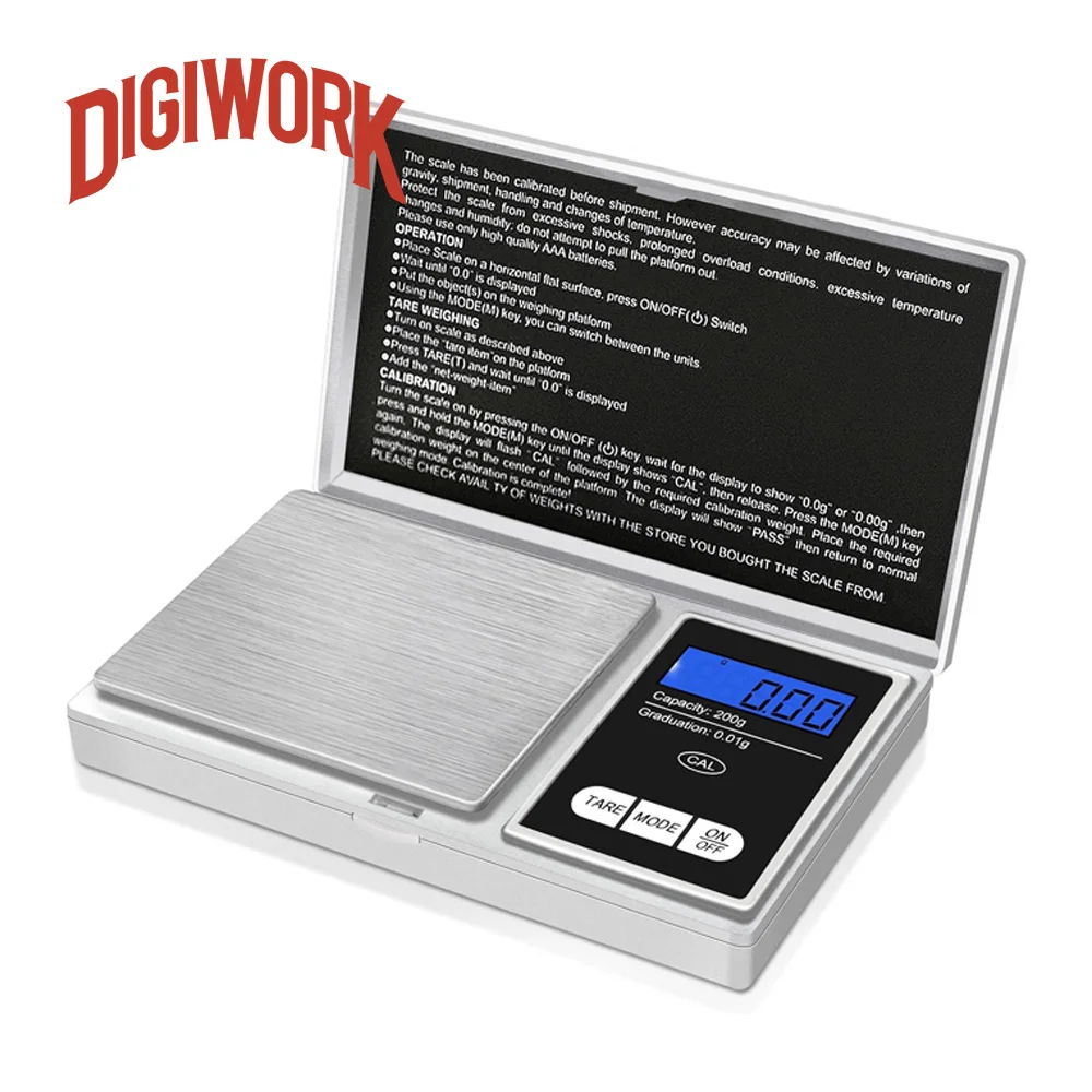 Digiwork Pocket-sized Balance Chemical Measuring Scale Food Weighing ...