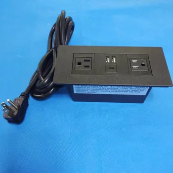 Us Power Desk Mounted Electrical Socket Outlet Flush Mount With Usb ...