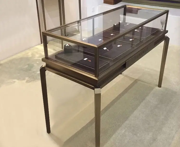 Customized Countertop Display Case Glass Showcase Lighting Jewelry Shop ...