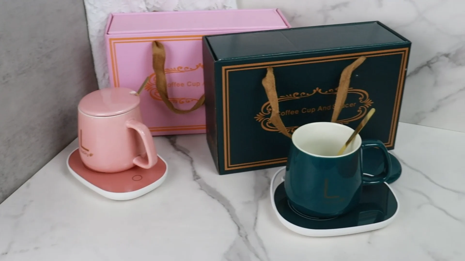 Custom Electric Usb Smart Cup Heater Cup Warmer Heating Gift Coffee Mug ...