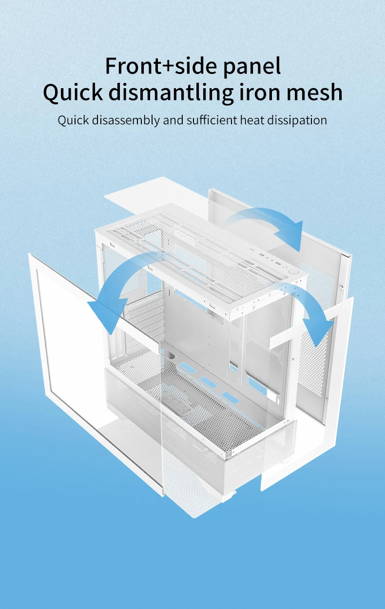 Full Tower White Pc Casing Lcd Side Glass Desktop Atx Acrylic Cooling ...