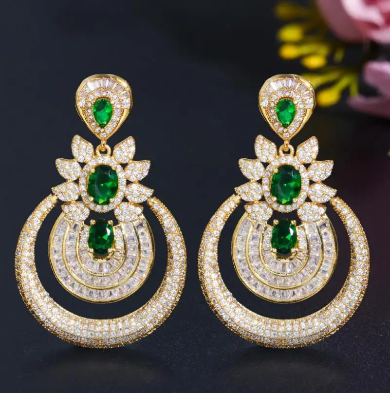 Luxury Dubai Earring 18k Yellow Gold Plated Vintage Costume Jewelry ...