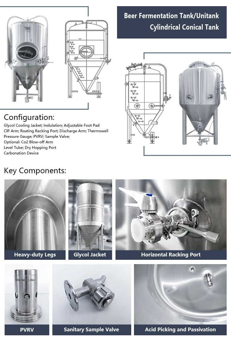 300l Fermenter 500l Beer Fermenter Unitank Beer Unitank Beer ...