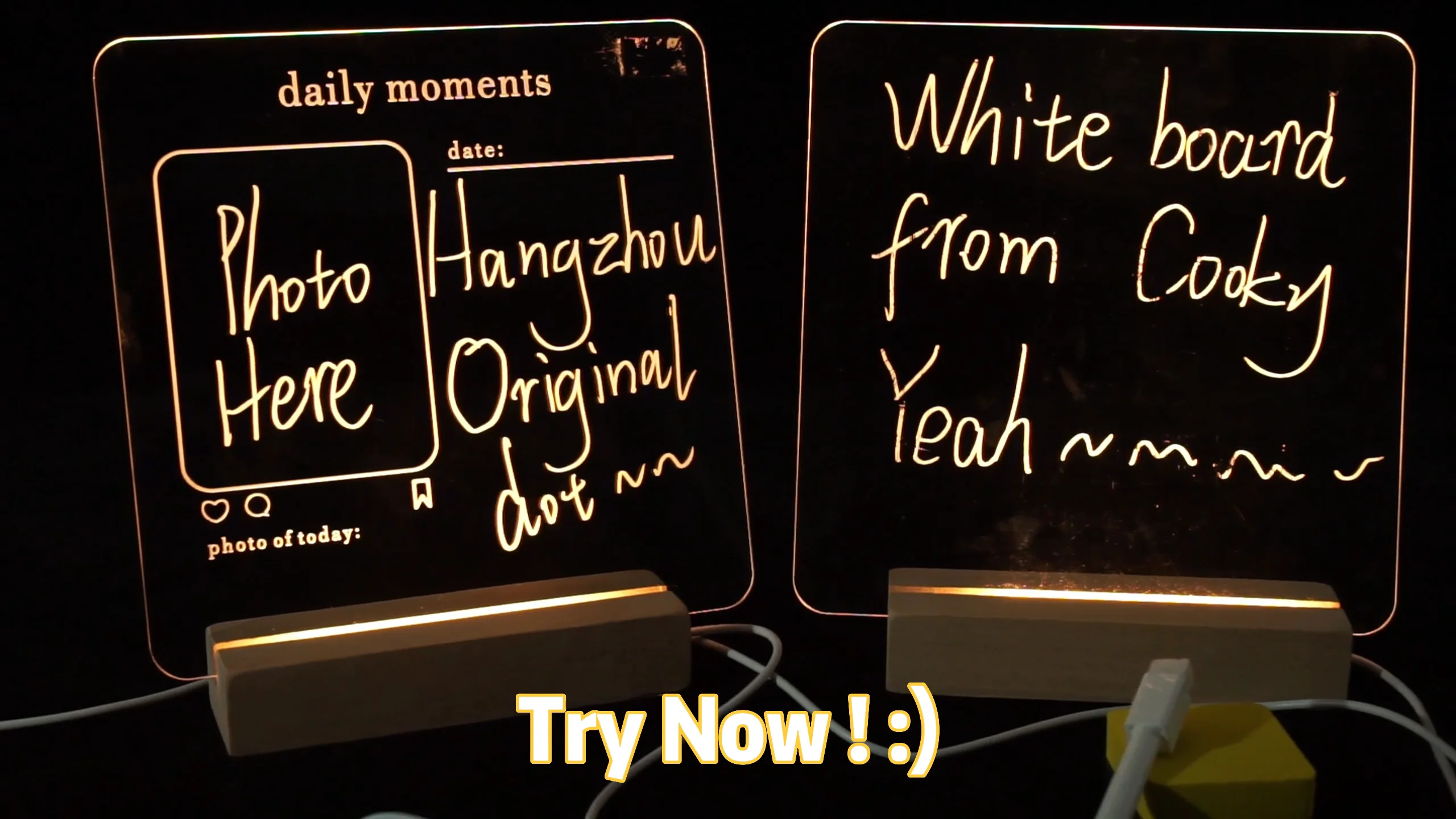 Wholesale Customized Creative Led Light Double Side Dry Erase Acrylic ...