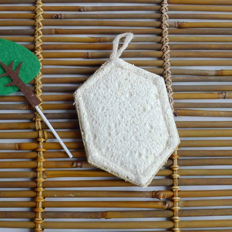 Natural Pulp Sisal Coconut Shell Scrubber Scouring Green Reusable ...