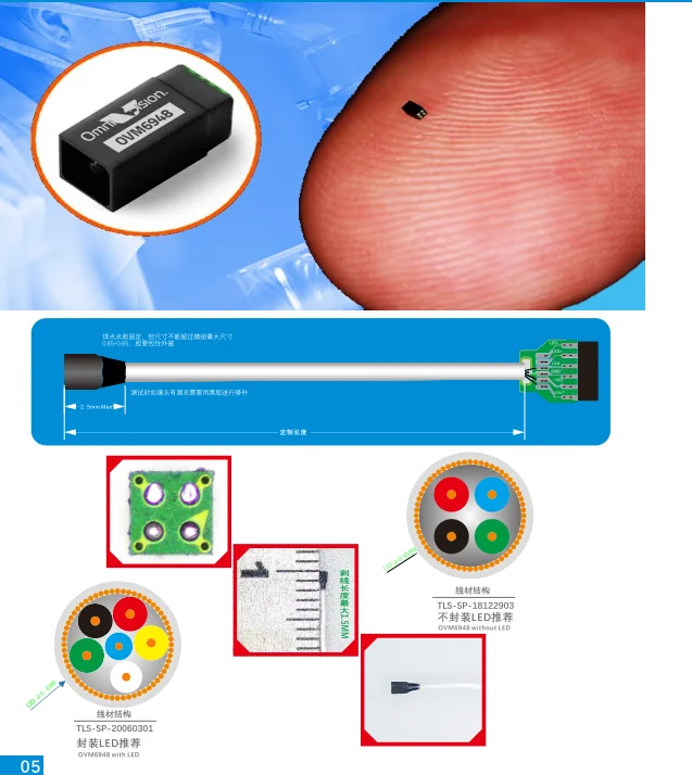 Micro CMOS Endoscope Camera Module 1mm Flexible USB, Waterproof, OEM
