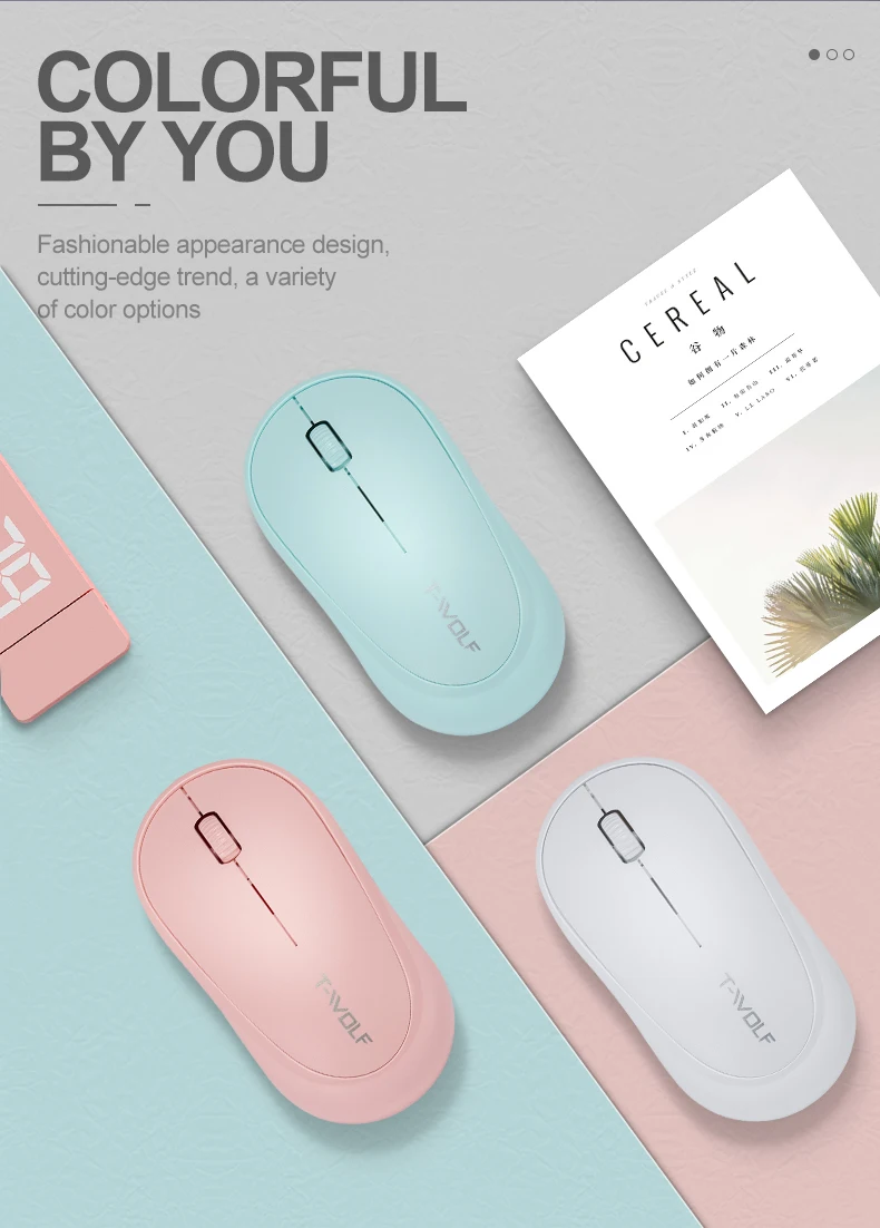 2.4G Mouse Wireless Ergonomic Office Mouse Colorful Available Easy to ...