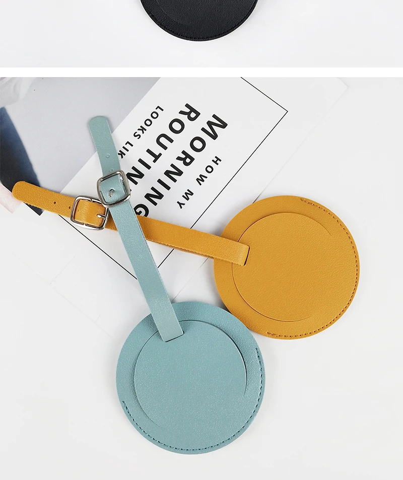 Stock Circle Shape Luggage Tag - Fashionable Travel Label